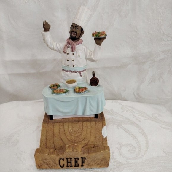 AsianPacific | Kitchen | Chef Figurine Displays Food Dishes Cook Book ...